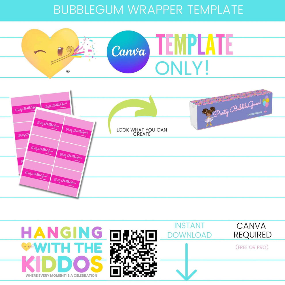 Bubblegum Wrapper Template – Hanging with the Kiddos