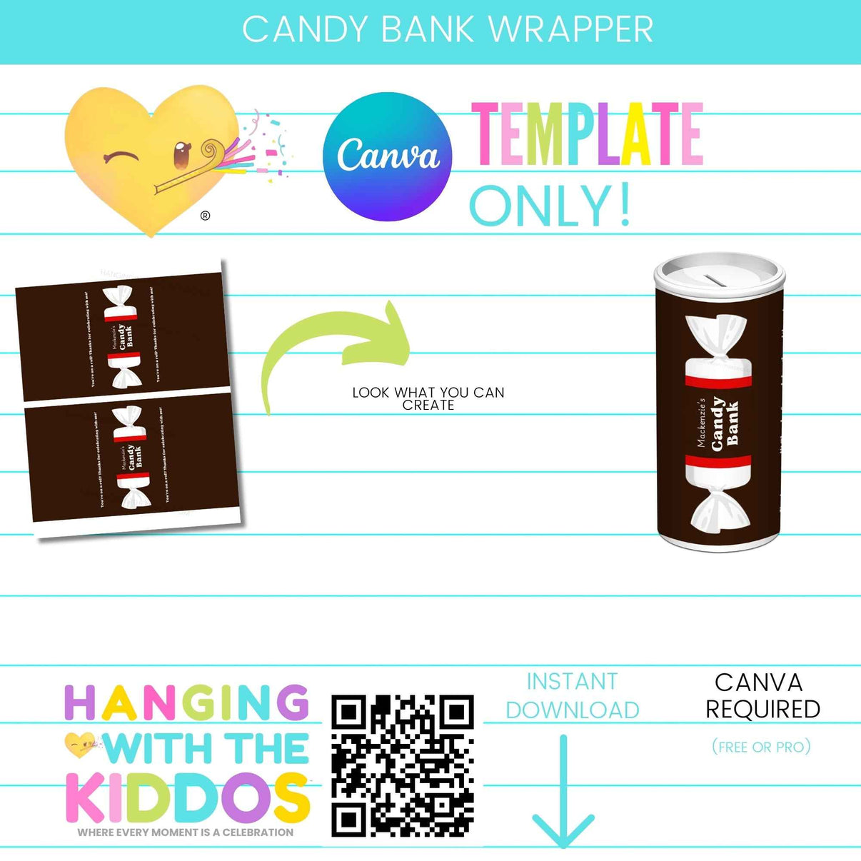 Candy Bank Label Template – Hanging with the Kiddos