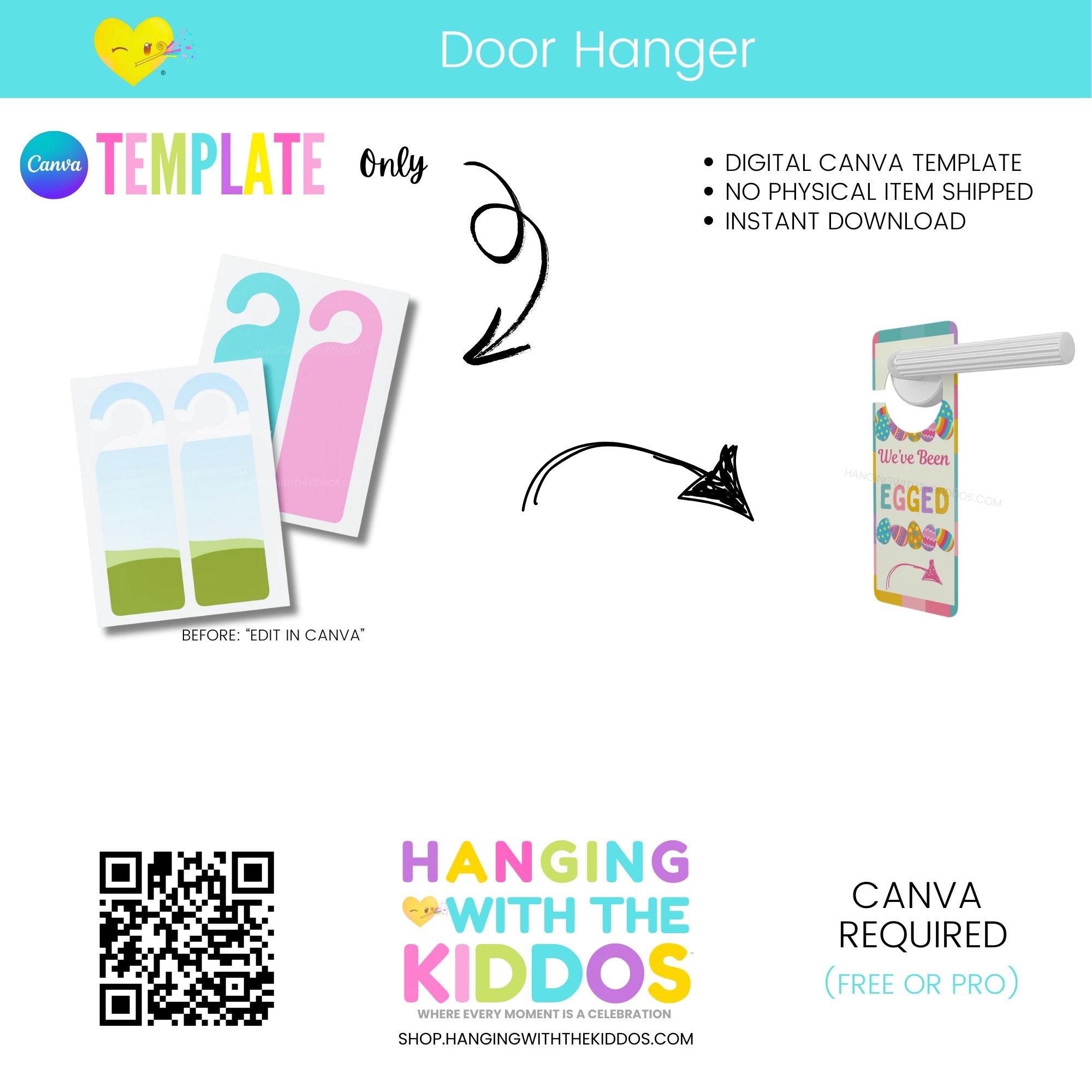 Editable Canva Door Hanger Template - Customizable Design – Hanging ...